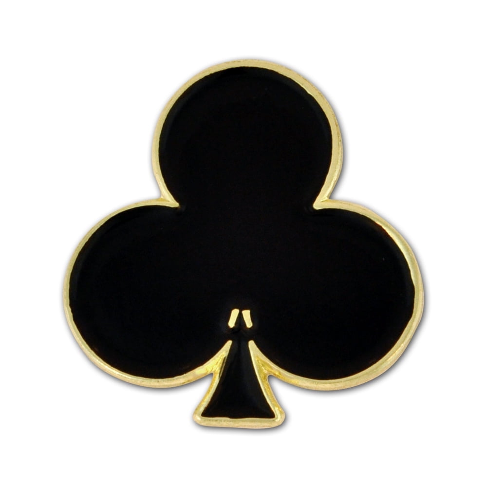 PinMart Black Clubs Playing Card Lapel Pin, Goldtone, 5 Piece - Walmart.com