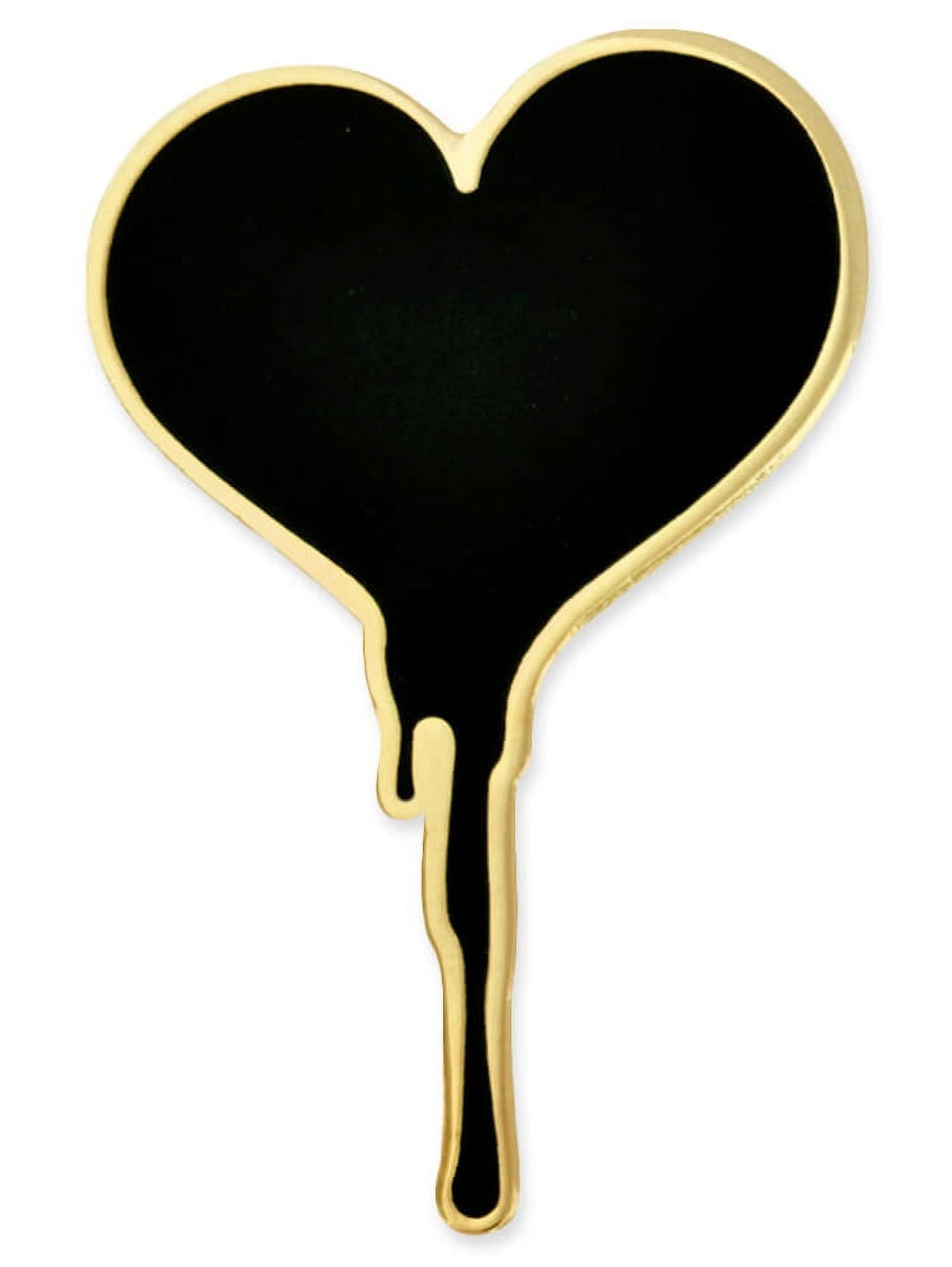 PinMart Black Dripping Bleeding Heart Enamel Lapel Pin - 25 Pack of ...