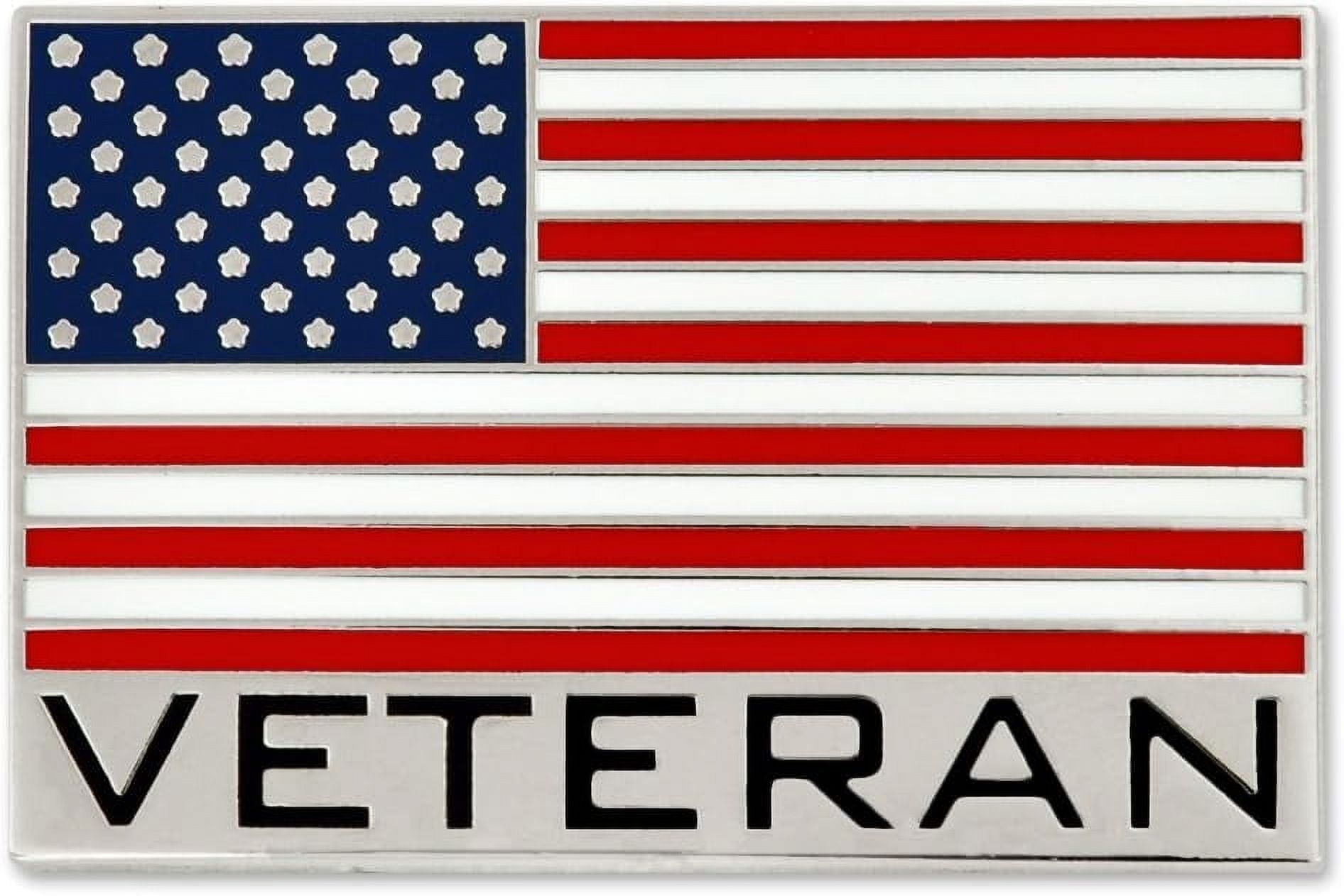 PinMart Bold Veteran American Flag Pin – Patriotic American Lapel or ...