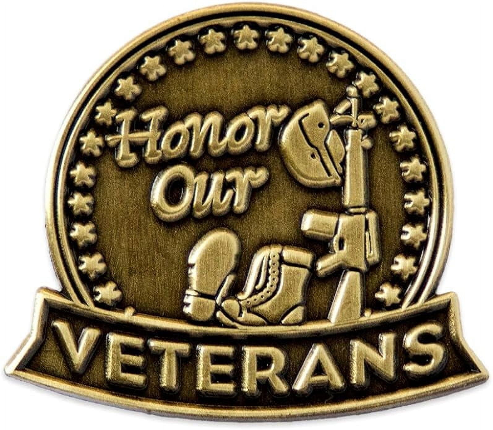 PinMart Bronze Honor Our Veterans Lapel Pin-Proud Patriotic USA Flag Enamel Pin - Walmart.com