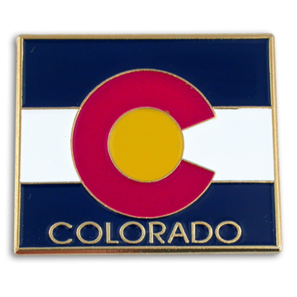 PinMart Colorado Shape Flag Enamel Pins â Gold Plated US State Lapel ...
