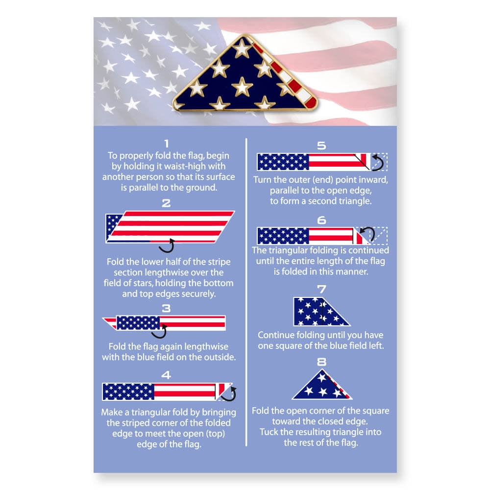 PinMart Folded American Flag Memorial Veteran Lapel Pin on Instruction ...