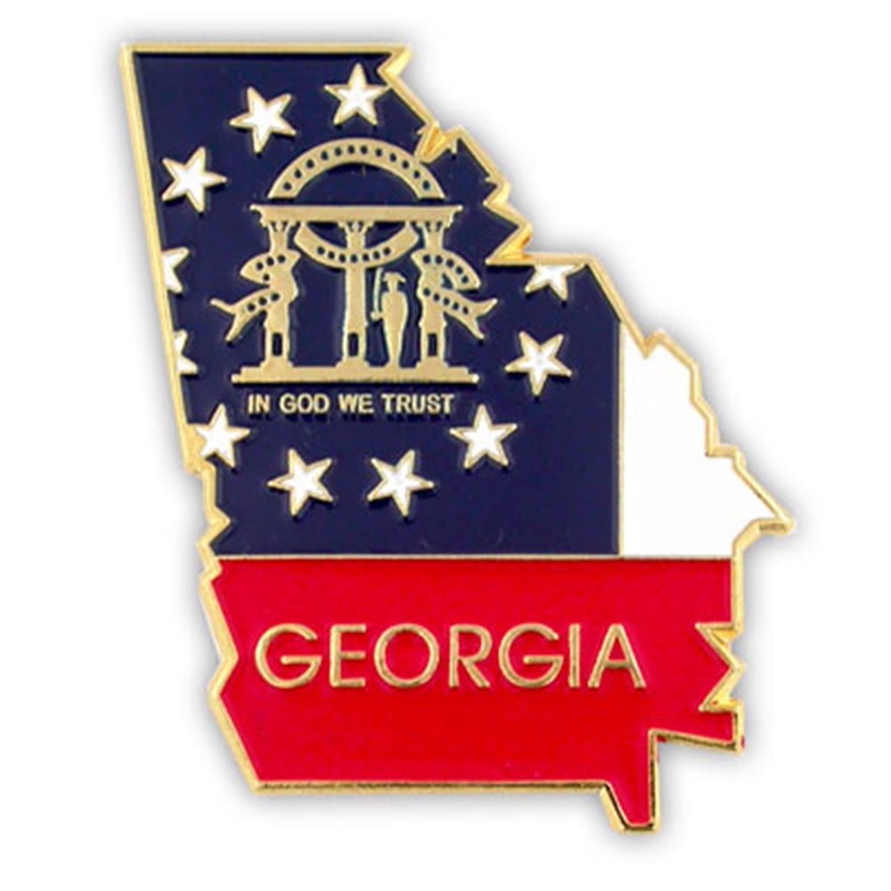 PinMart Georgia Shape Flag Enamel Pins â Gold Plated US State Lapel ...