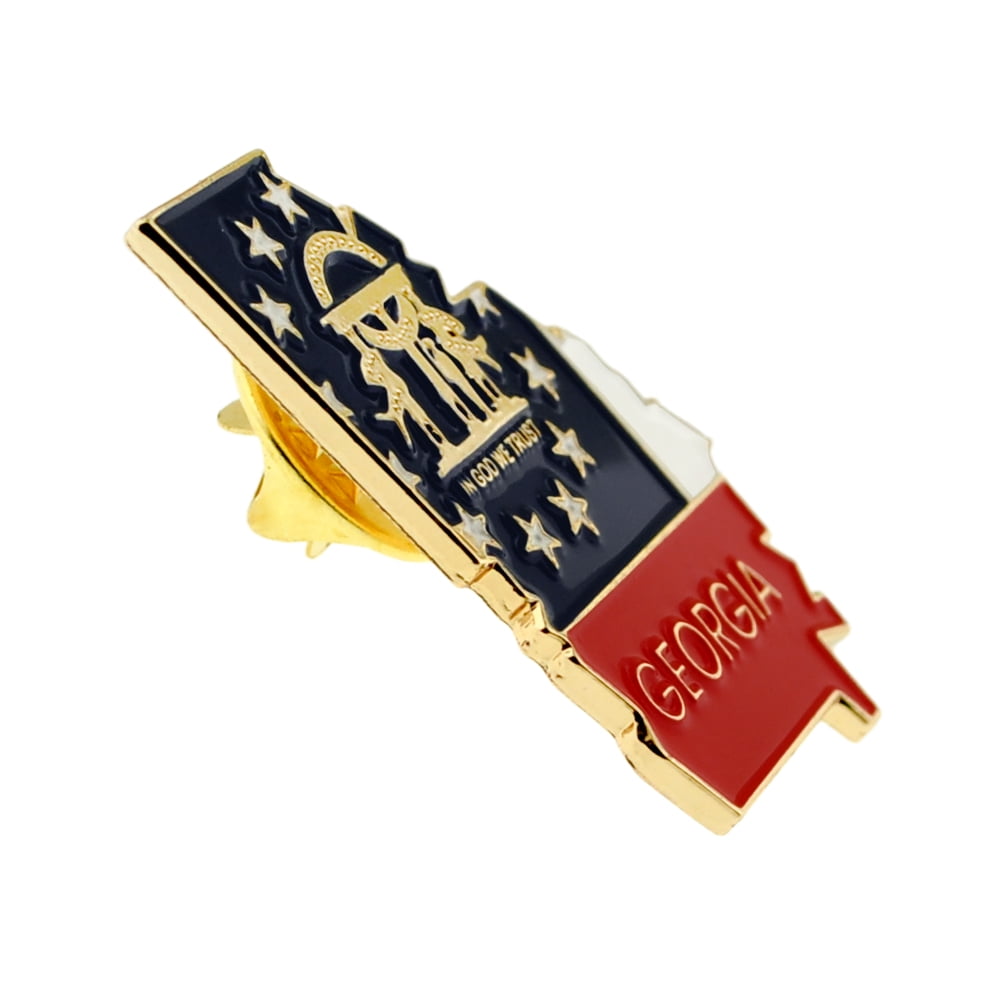 PinMart Georgia Shape Flag Enamel Pins â Gold Plated US State Lapel ...