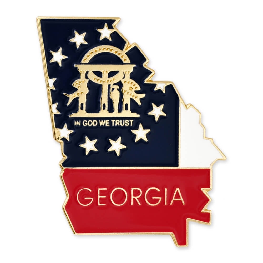 PinMart Georgia Shape Flag Enamel Pins – Gold Plated US State Lapel ...