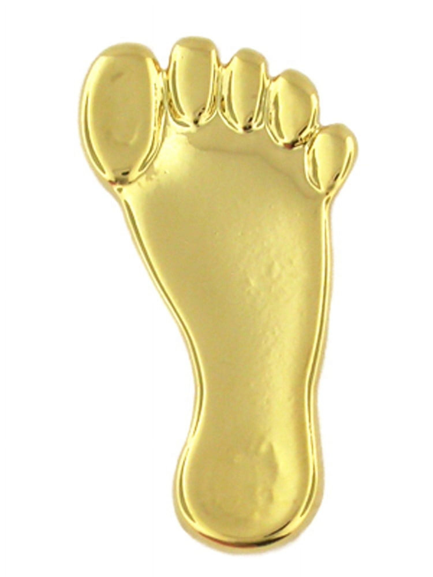 PinMart Gold Foot Print Podiatrists Button Pins, Lapel Pin, Adult, New ...