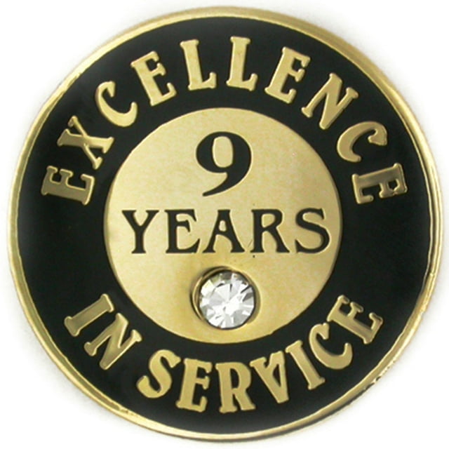 PinMart Gold Plated Excellence in Service Year Employee Recognition ...