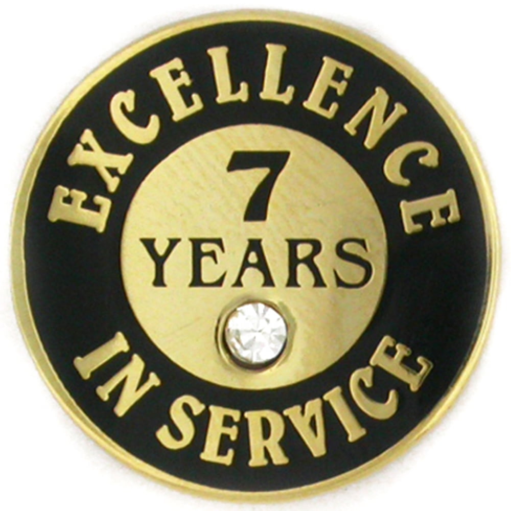 PinMart Gold Plated Excellence in Service Year Employee Recognition ...