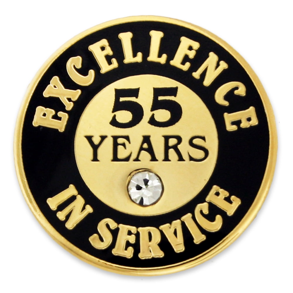PinMart Gold Plated Excellence in Service Year Employee Recognition ...