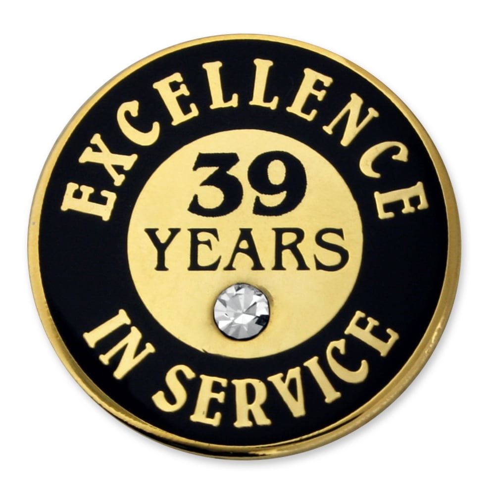 PinMart Gold Plated Excellence in Service Year Employee Recognition ...