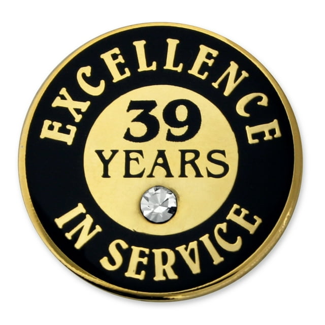 PinMart Gold Plated Excellence in Service Year Employee Recognition ...