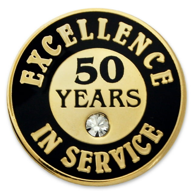 PinMart Gold Plated Excellence in Service Year Employee Recognition ...
