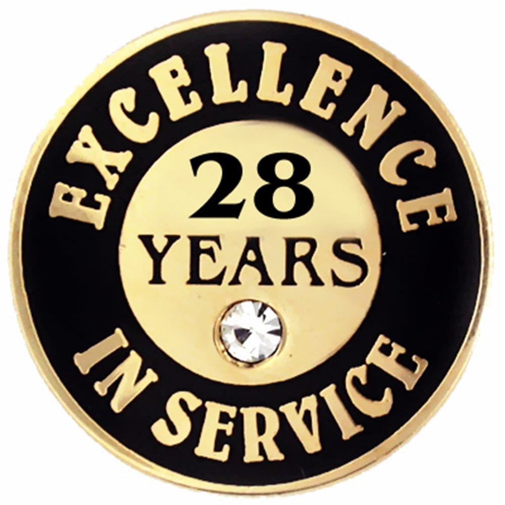 PinMart Gold Plated Excellence in Service Year Employee Recognition ...