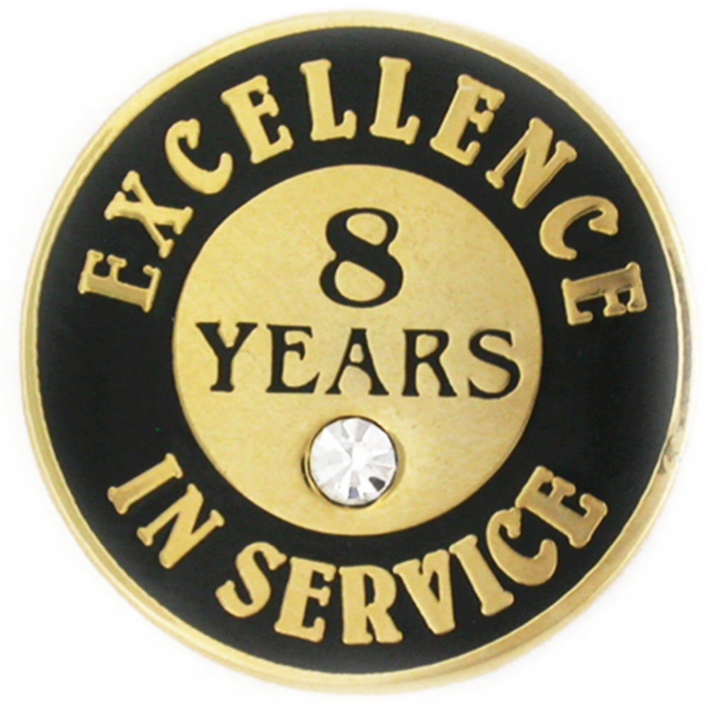 PinMart Gold Plated Excellence in Service Year Employee Recognition ...
