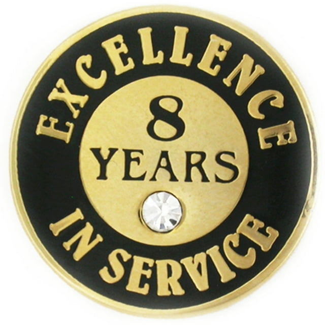 PinMart Gold Plated Excellence in Service Year Employee Recognition ...