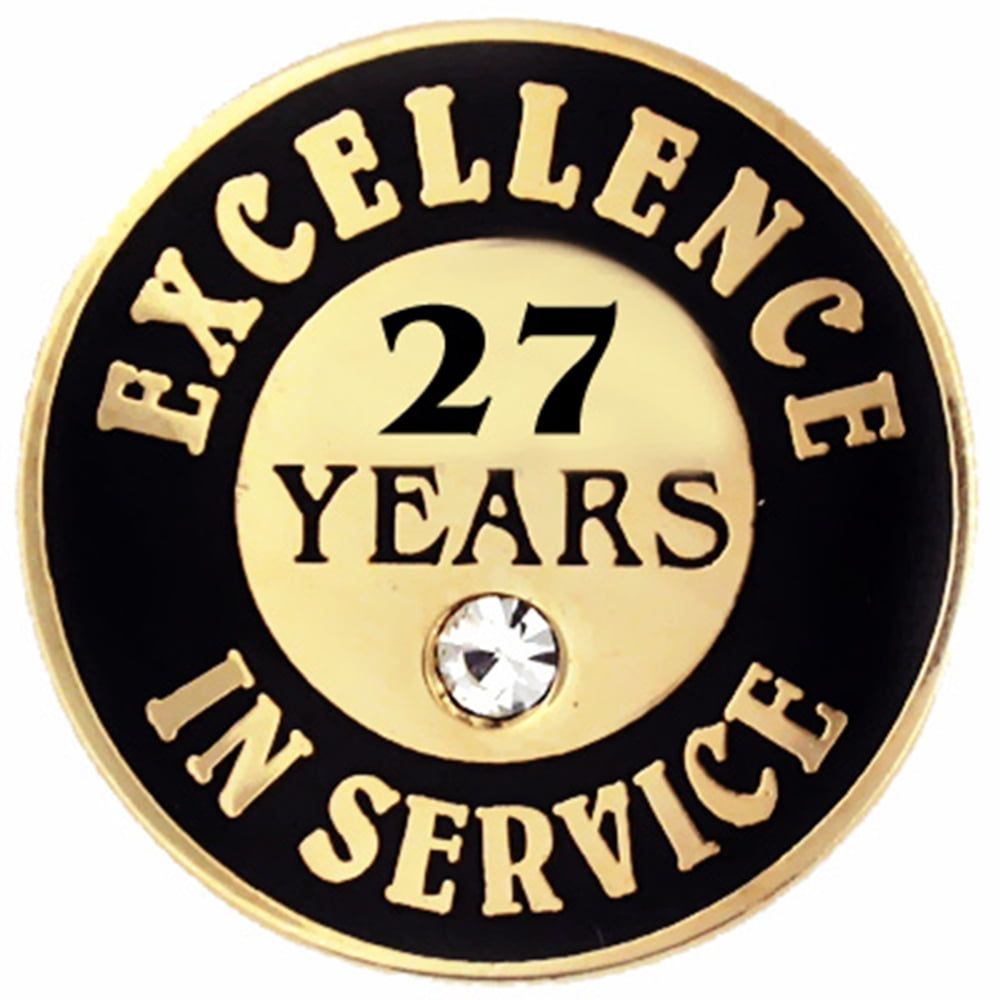 PinMart Gold Plated Excellence in Service Year Employee Recognition ...