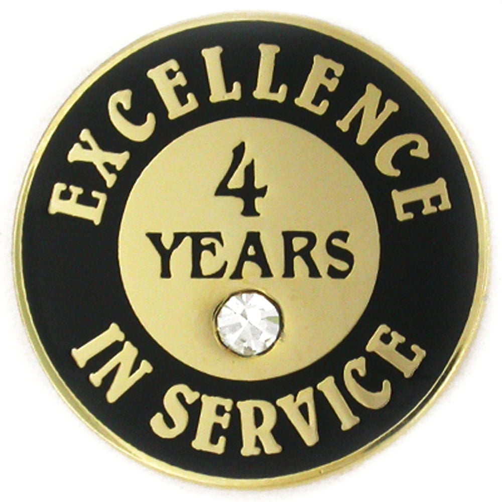 PinMart Gold Plated Excellence in Service Year Employee Recognition ...