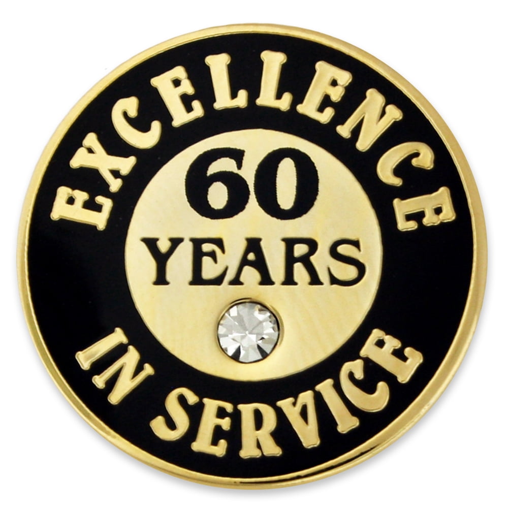 PinMart Gold Plated Excellence in Service Year Employee Recognition ...