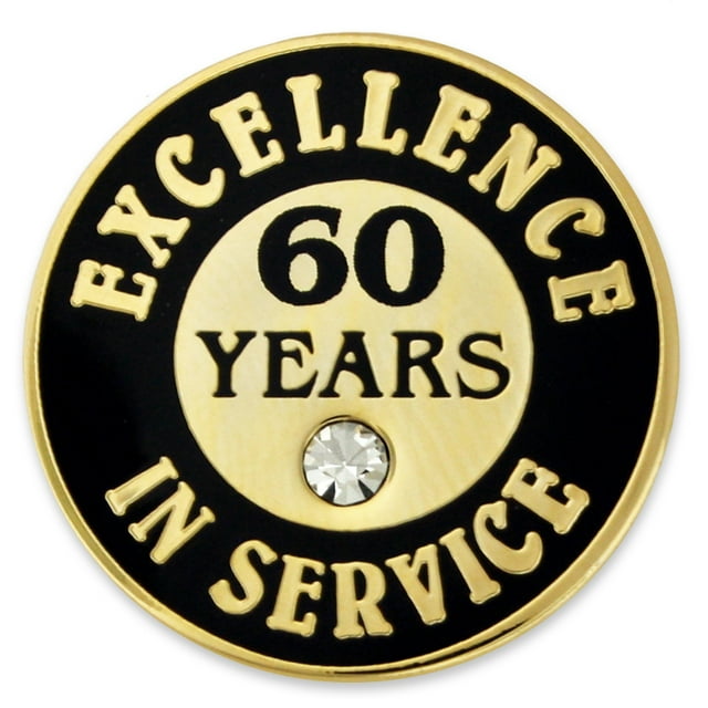 PinMart Gold Plated Excellence in Service Year Employee Recognition ...