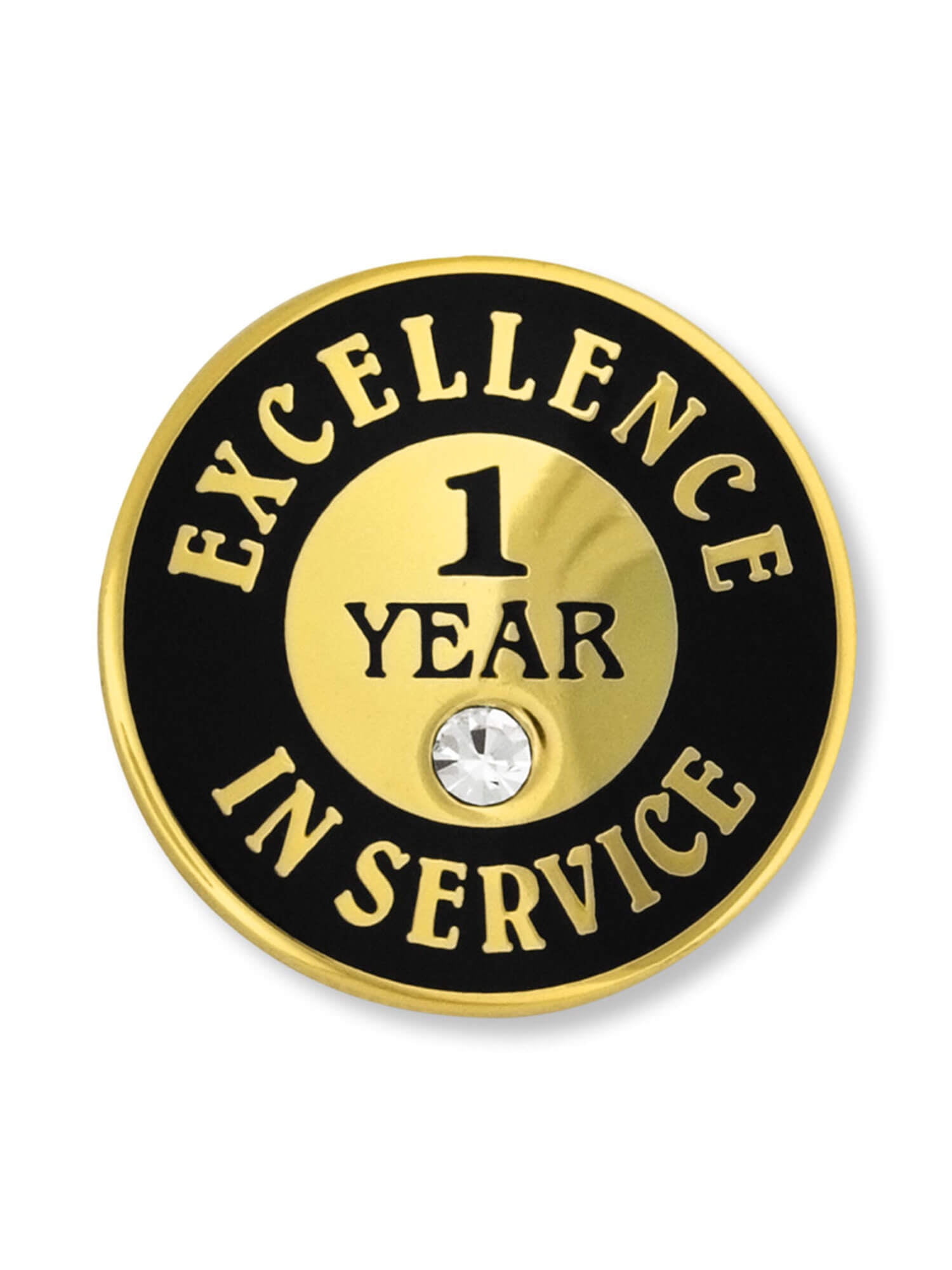 PinMart Gold Plated Excellence in Service Year Employee Recognition ...