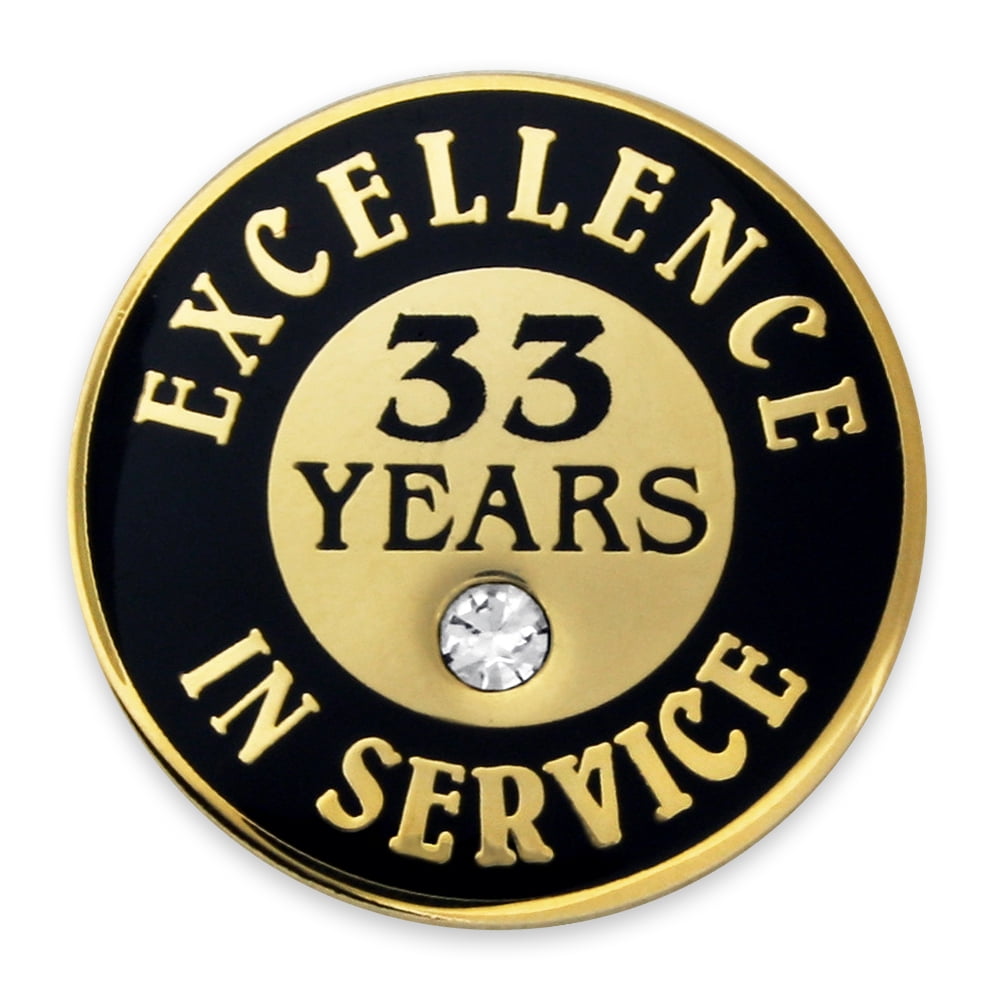 PinMart Gold Plated Excellence in Service Year Employee Recognition ...