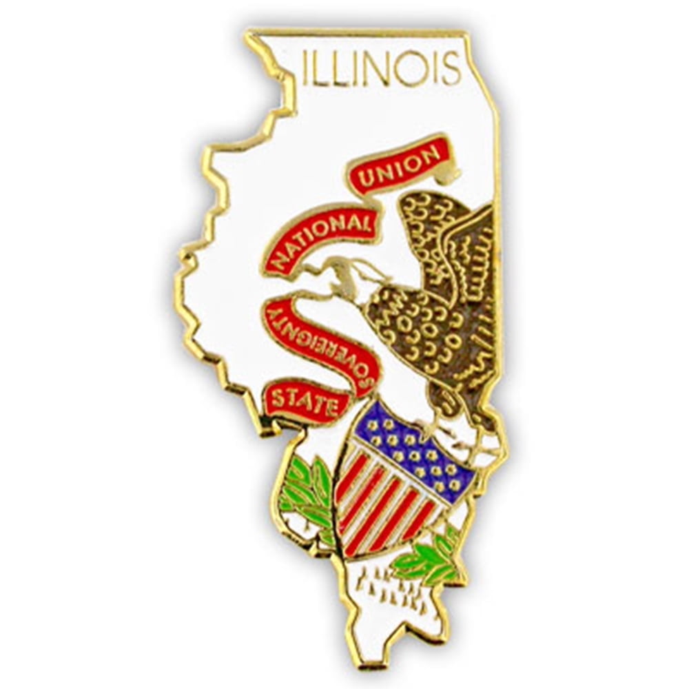 PinMart Illinois Shape Flag Enamel Pins – Gold Plated US State Lapel ...