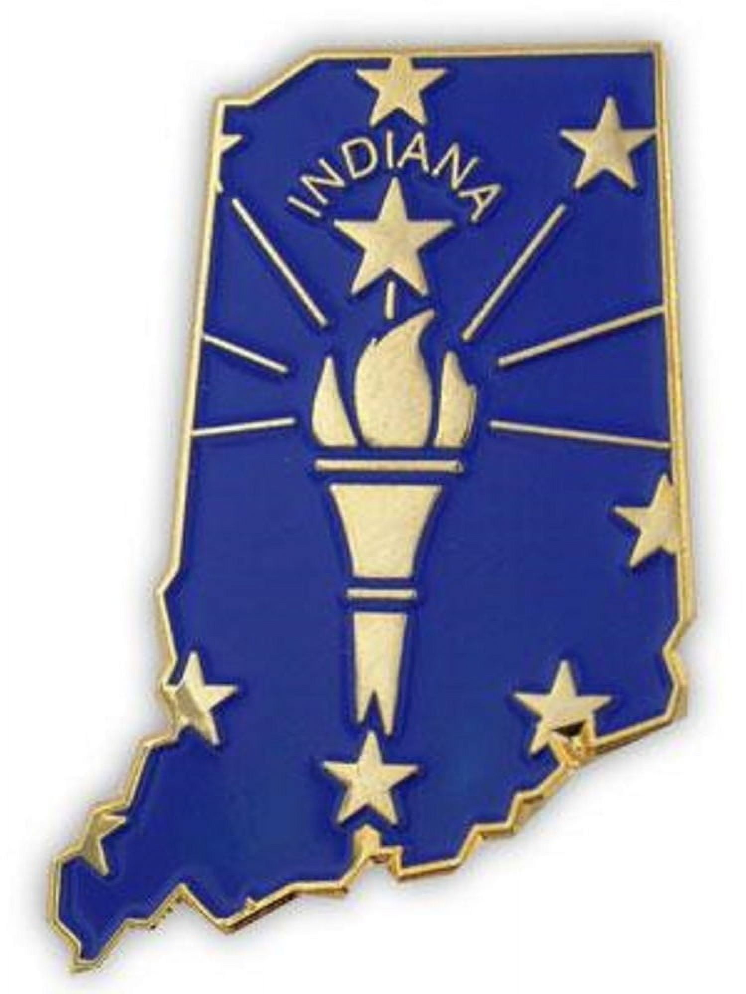 PinMart Indiana Shape Flag Enamel Pins – Gold Plated US State Lapel ...