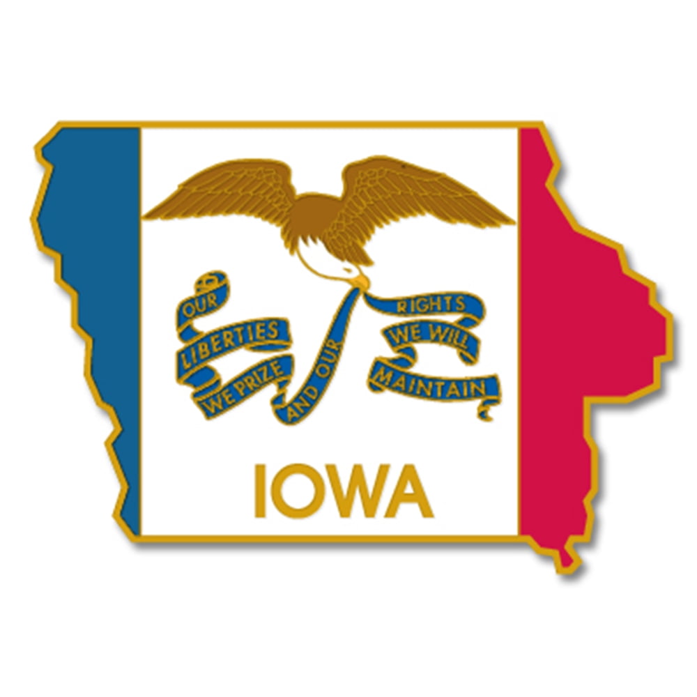 PinMart Iowa Shape Flag Enamel Pins – Gold Plated US State Lapel Pins ...