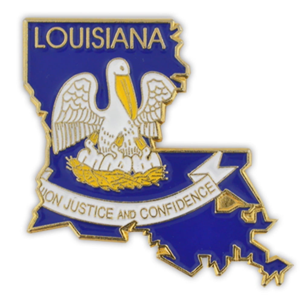 PinMart Louisiana Shape Flag Enamel Pins â Gold Plated US State Lapel ...