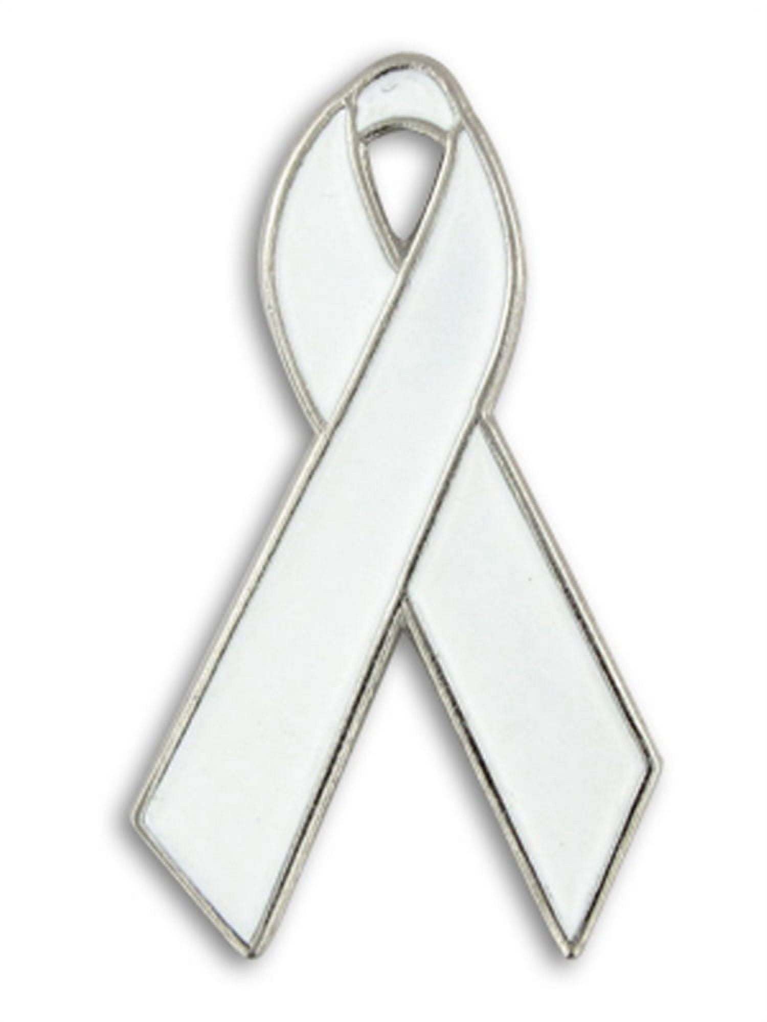 PinMart Lung Cancer Prevention and Awareness Enamel Lapel Pin – White ...