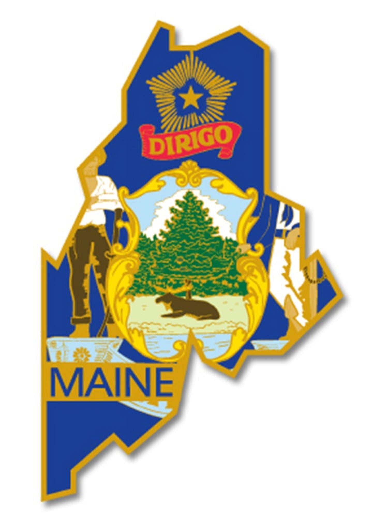 PinMart Maine Shape Flag Enamel Pins – Gold Plated US State Lapel Pins ...