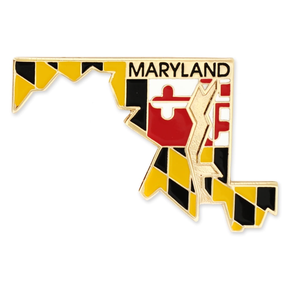 PinMart Maryland Shape Flag Enamel Pins – Gold Plated US State Lapel ...