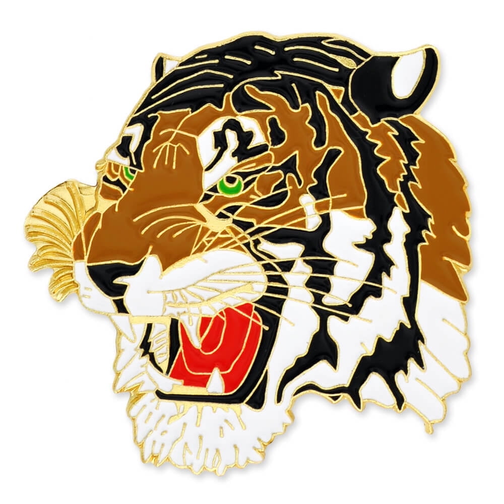 PinMart Mascot Tiger School Sports Enamel Button Pins, Colored, 2-Piece ...
