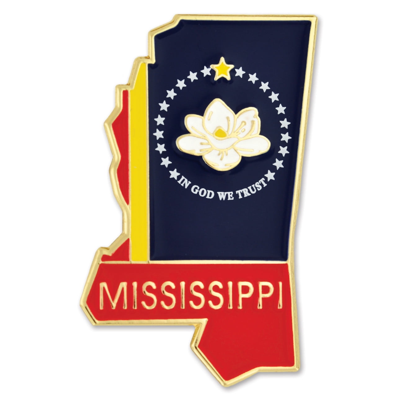 PinMart Mississippi Shape Flag Enamel Pins – Gold Plated US State Lapel ...