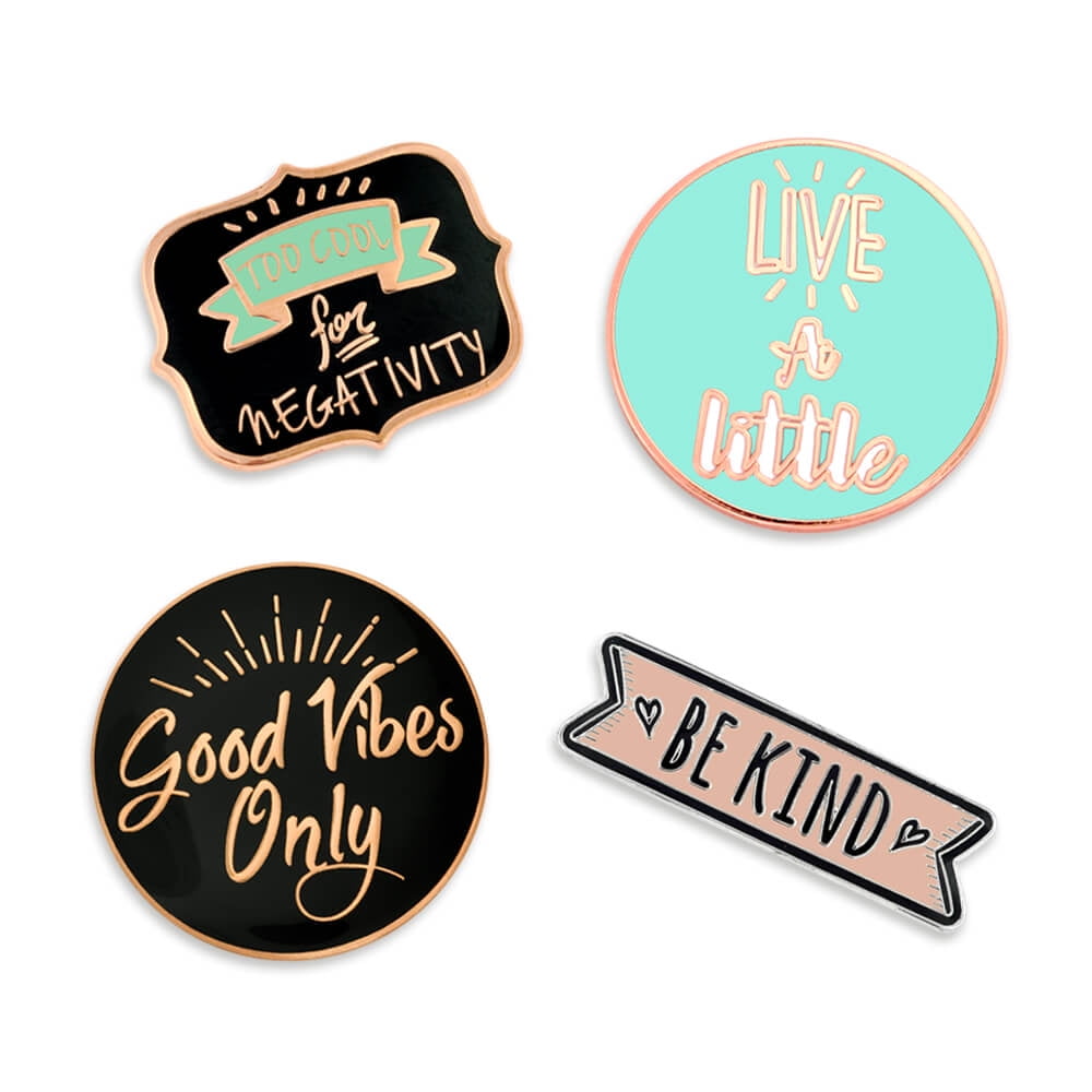 PinMart Motivational Enamel Lapel Pin – Motivational 4 Piece Pin Set ...