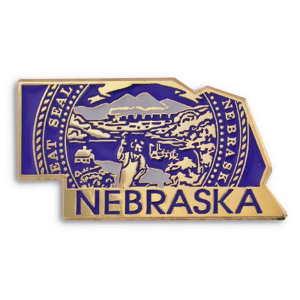 PinMart Nebraska Shape Flag Enamel Pins – Gold Plated US State Lapel ...