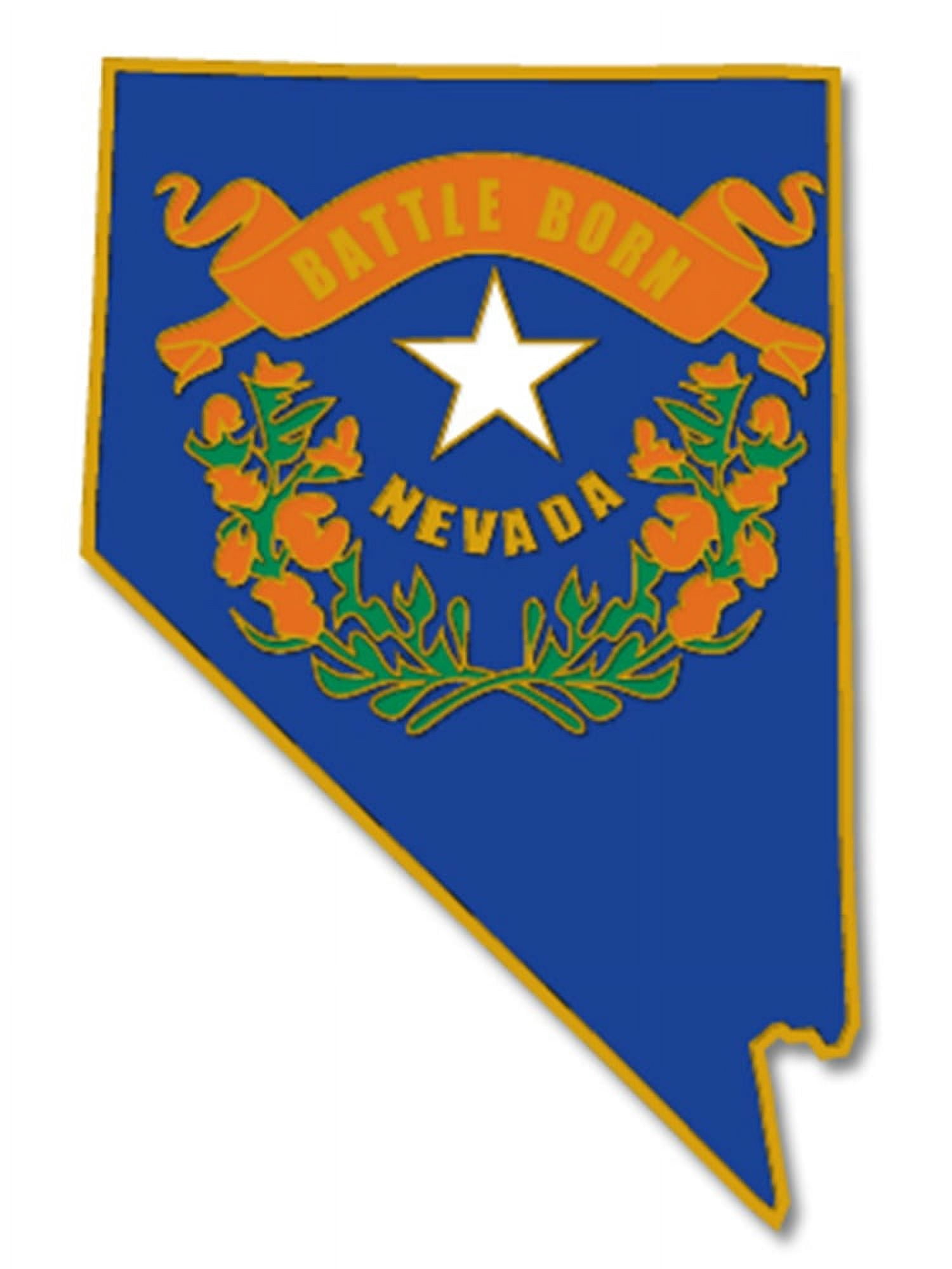 PinMart Nevada Shape Flag Enamel Pins – Gold Plated US State Lapel Pins ...