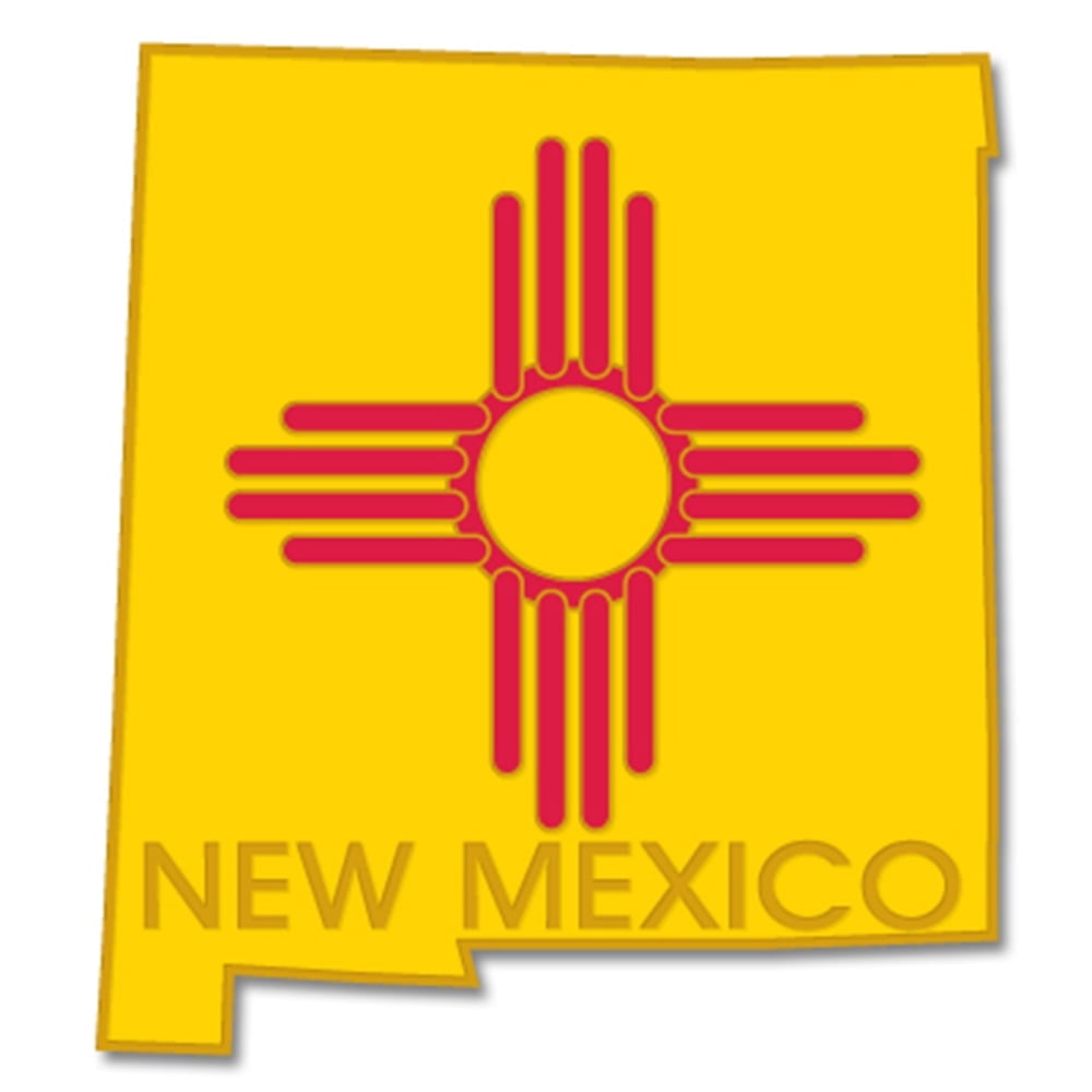 PinMart New Mexico Shape Flag Enamel Pins â Gold Plated US State Lapel ...