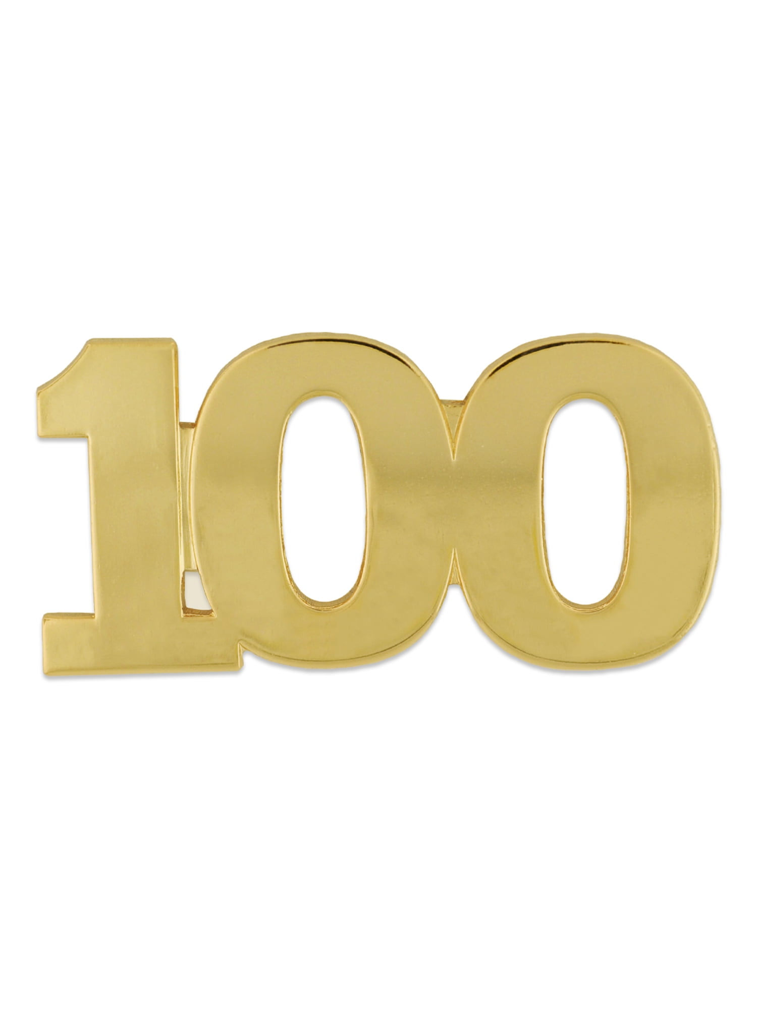 PinMart Number 100 Anniversary 100th Birthday Party Shiny Gold Lapel ...