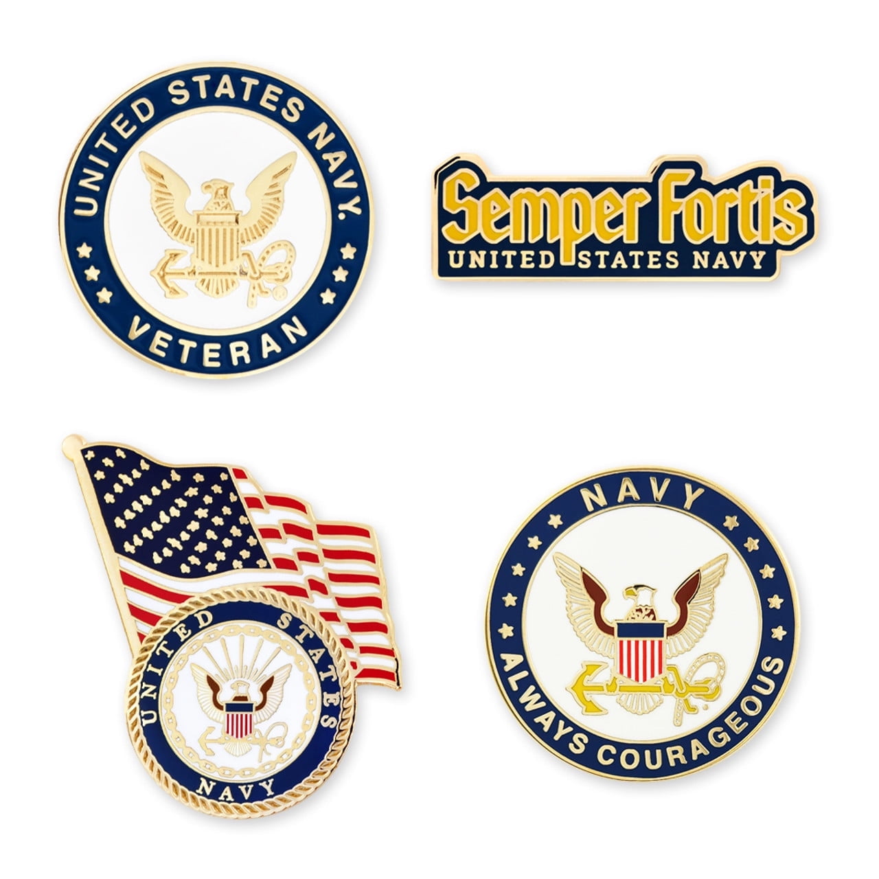 PinMart Officially Licensed U.S. Navy Veteran Lapel Pin Set– United ...