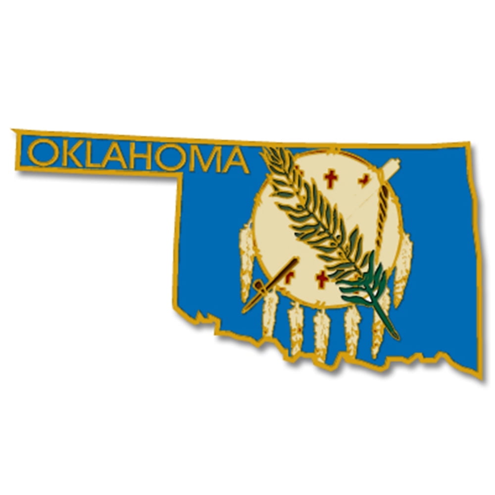 PinMart Oklahoma Shape Flag Enamel Pins â Gold Plated US State Lapel ...