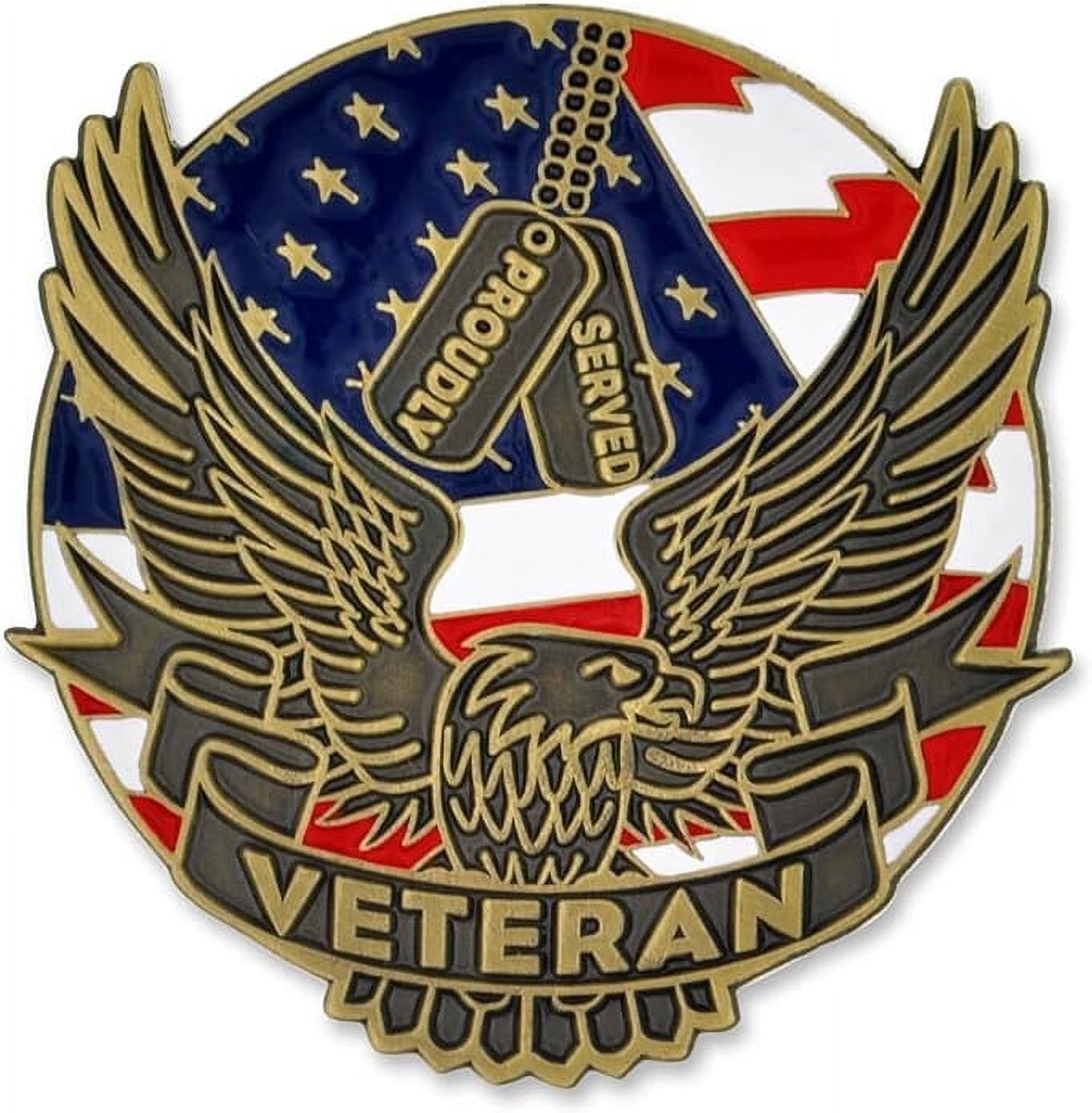 PinMart Proudly Served Veteran Pin – Patriotic American Lapel or Hat ...