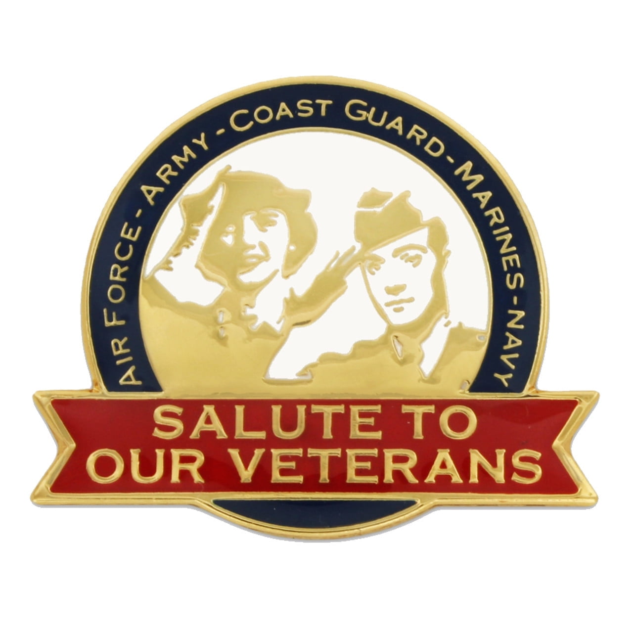 PinMart Salute to Our Veterans Man and Woman Lapel Pin-Proud Patriotic ...