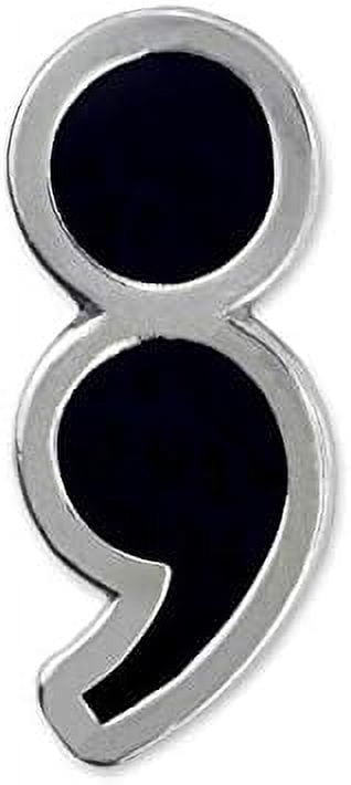 PinMart Semicolon Mental Health Awareness Pin – Silver Plated Black ...
