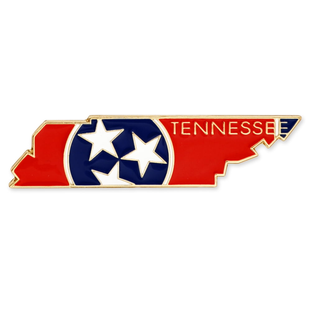 PinMart Tennessee Shape Flag Enamel Pins â Gold Plated US State Lapel ...