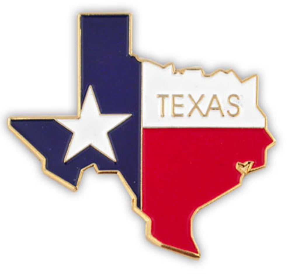 PinMart Texas Shape Flag Enamel Pins – Gold Plated US State Lapel Pins ...