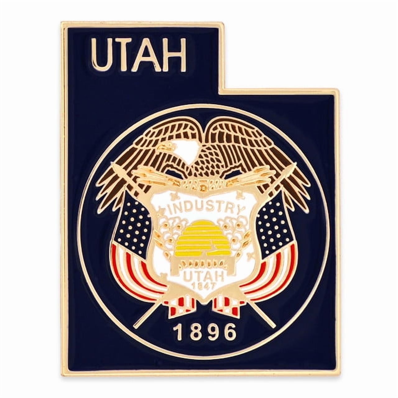PinMart Utah Shape Flag Enamel Pins – Gold Plated US State Lapel Pins ...