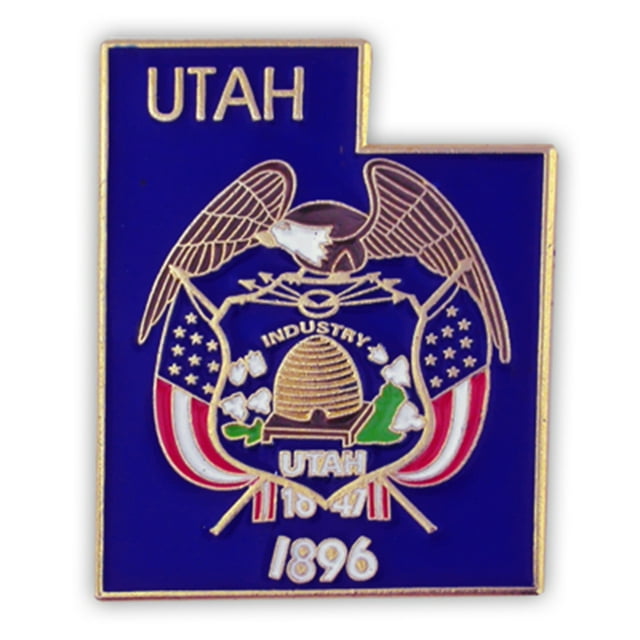 PinMart Utah Shape Flag Enamel Pins – Gold Plated US State Lapel Pins ...