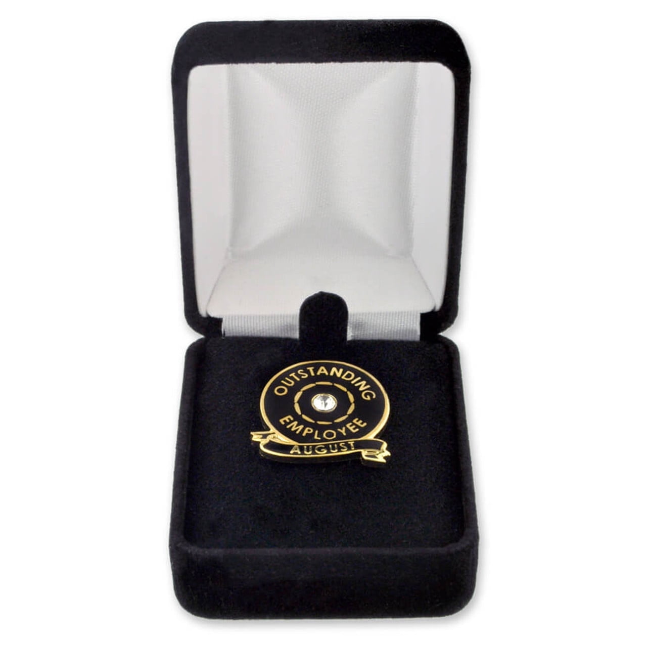 PinMart Velour Jewelry Lapel Pin Gift Box - Black Presentational Boxes ...