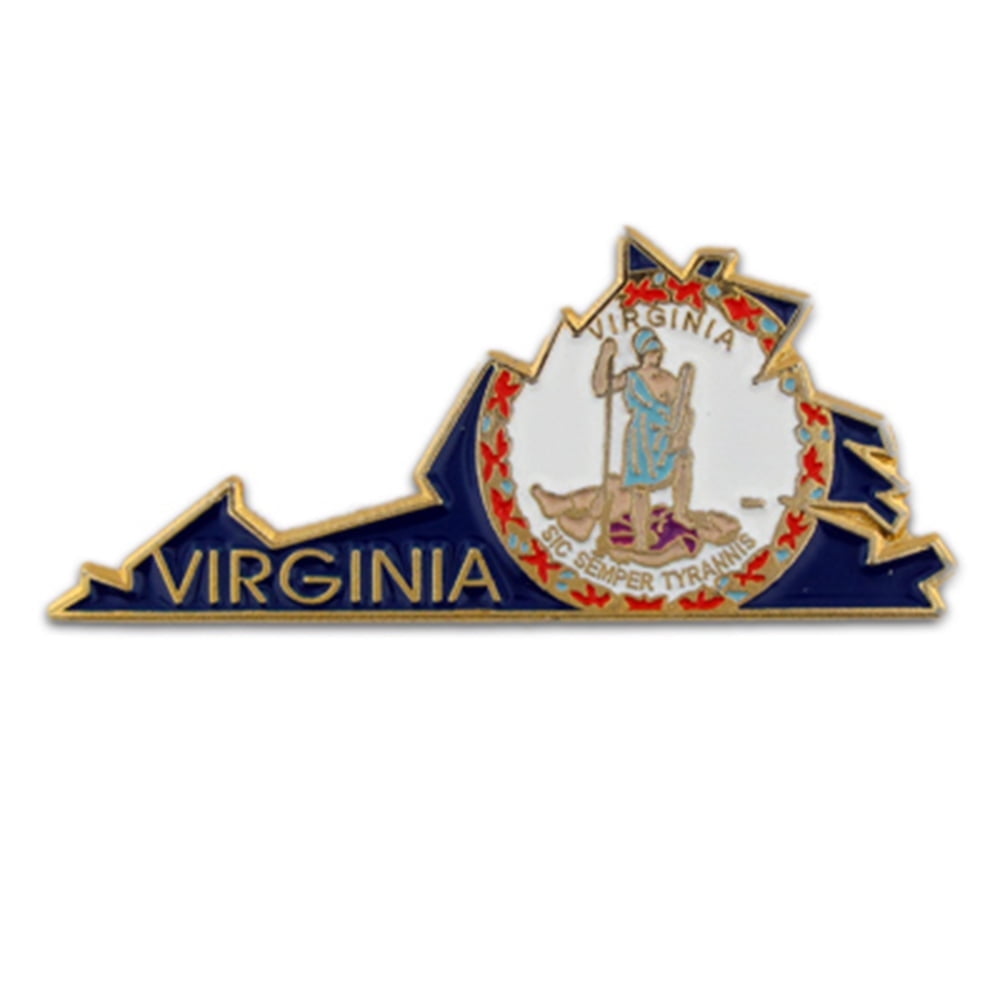 PinMart Virginia Shape Flag Enamel Pins – Gold Plated US State Lapel ...